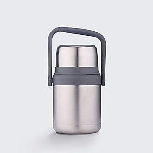 34 oz 18/10 Stainless Steel Vacuum Soup Jar, Full Size Stainless Steel Spoon, 34 Ounce Capacity, Vacuum Insulated