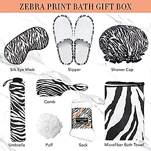 Rosa Acca Bath and Body Gift Spa Gift Set 20 Pcs Set Vanilla Coconut Zebra Spa Kit, Spa Bath Set for Women Gift with Body Lotion,Slipper,Pumic Stone,Soap & More for Christmas Holiday Thanksgiving Day