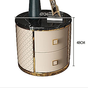 Bedside Tables Bedside Table Round Marble Bedside Cabinet Bedroom Furniture Storage Storage Nightstand Side Table (Color : Gold)