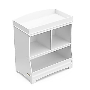 Graco Benton Changing Table with Storage (White) – GREENGUARD Gold Certified, Designed to Fit Standard-Size Baby Changing Pad, Storage for Nursery and Kids Bedroom, Changing Table Organizer