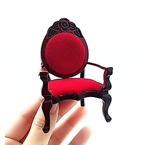 EatingBiting 1:12 Dollhouse Miniature Vintage Retro Single Sofa Chair Furniture for Living Room,Bed Room, Kitchen, Retro Vintage Designed Dolls House Miniature Furniture Action Figures Accessory