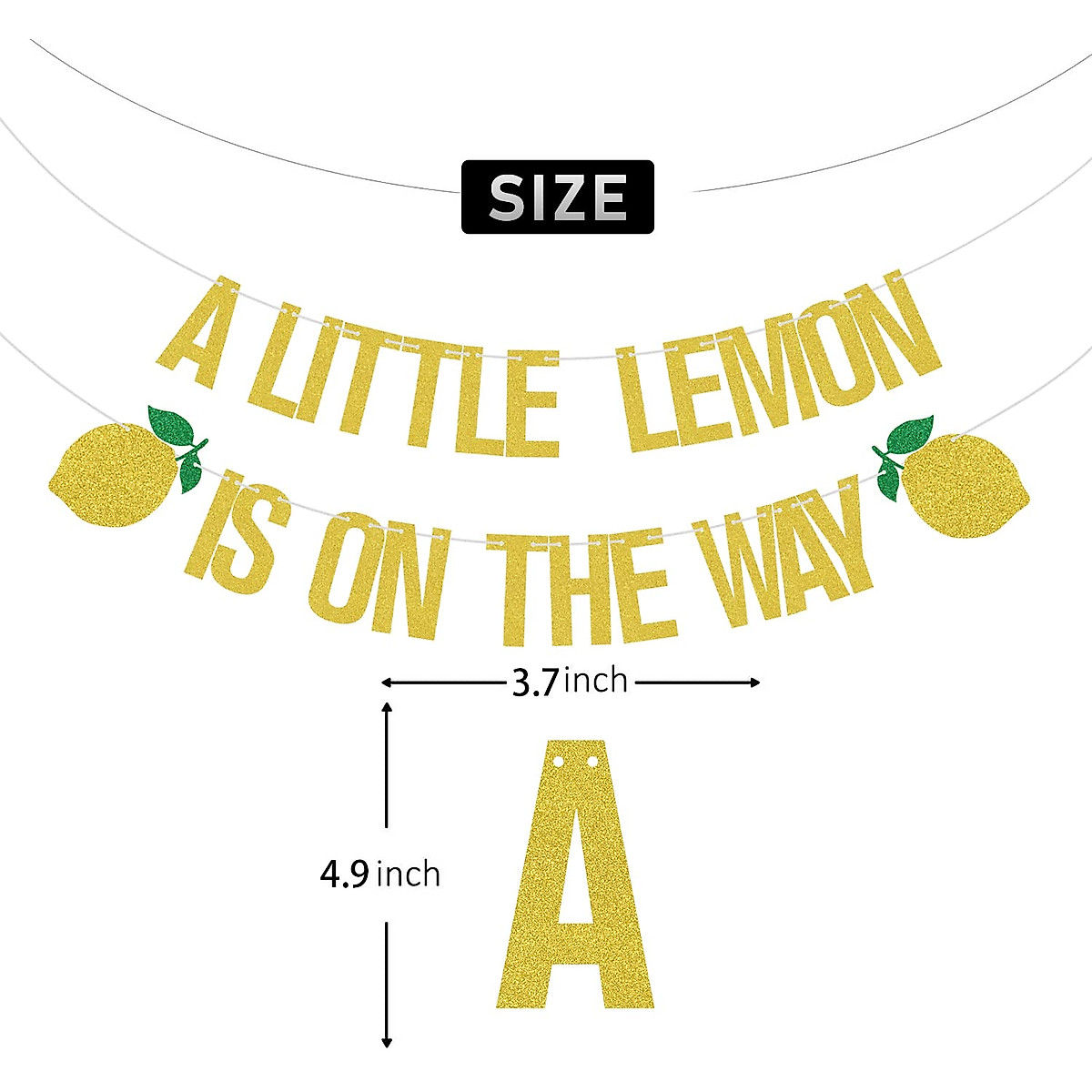 A Little Lemon is on the Way Banner Gold Glitter, Lemon Party Decorations, Lemon Baby Shower Banner, Fruit Baby Shower Banner, Lemon Baby Banner, Lemon Themed Baby Shower Birthday Party Decorations