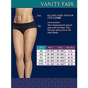 Vanity Fair Women's Illumination Hipster Panties, Silky Stretch & Satin Trim, Rosy Stripe Print, Large/7