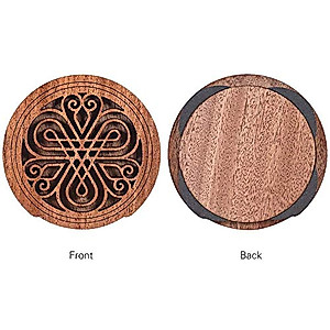 Guitar Wooden Soundhole Sound Hole Cover Block Feedback Buffer Mahogany Wood for EQ Acoustic Folk Guitars 7 B