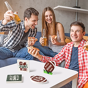 WATINC 4PCS Fall Football Tiered Tray Decor, Rugby It’s Game Day Wooden Centerpiece Sign, Football Themed Birthday Party Decoration Supplies, Rustic Farmhouse Table Décor for Home Kitchen Season Favor