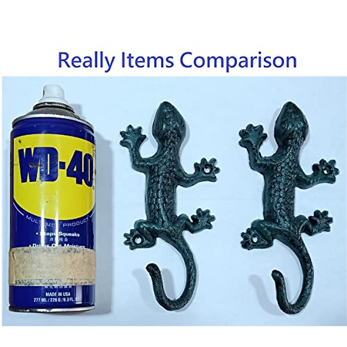 HWHP Zone - Wall Hooks Decorative Cast Iron Animal Gecko Shape Hooks Wall Mounted for Home Office Foyer Hallway Pool Garden Garage Indoor Outdoor Used, Hand Made, Gifts.
