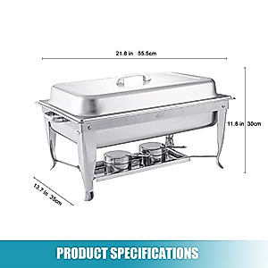 ORDINNER KIT 2 Pack 8QT Chafing Dish Buffet Set,Buffet Severs and Warmers Stainless Steel Chafer Set with Foldable Frame Chafing Server Set Food Warmer for Parties Catering Chafers C309