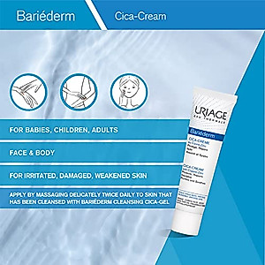 URIAGE Bariederm Cica-Cream 1.35 fl.oz | Face and Body Cream that Protects and Repairs Irritated Skin | With Hyaluronic Acid, Copper and Zinc: Relieves Discomfort & Reduces the Desire to Scratch