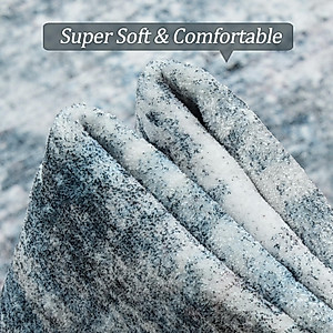 Soalmost Abstract Rug 8x10 Large Living Room Rugs Neutral Modern Washable Area Rugs for Bedroom Dining Room Non-Slip Stain Resistant Foldable Thin Rug Blue