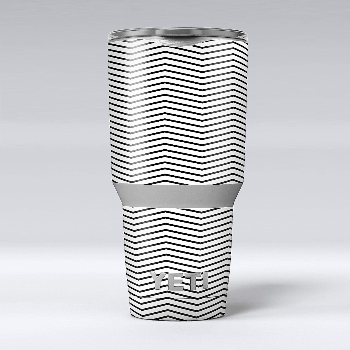 Design Skinz The Slate Black Chevron Pattern with Clear Backing - Skin Decal Vinyl Wrap Kit Compatible with The Yeti Rambler Cooler Tumbler Cups