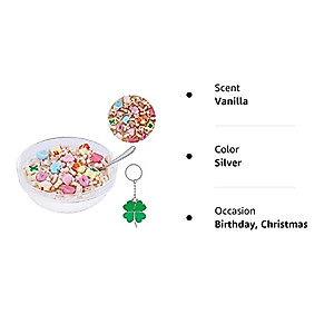 Lucky French Vanilla Charms Cereal Bowl with Metal Spoon Marshmallow and Stars Scented Candle Gift