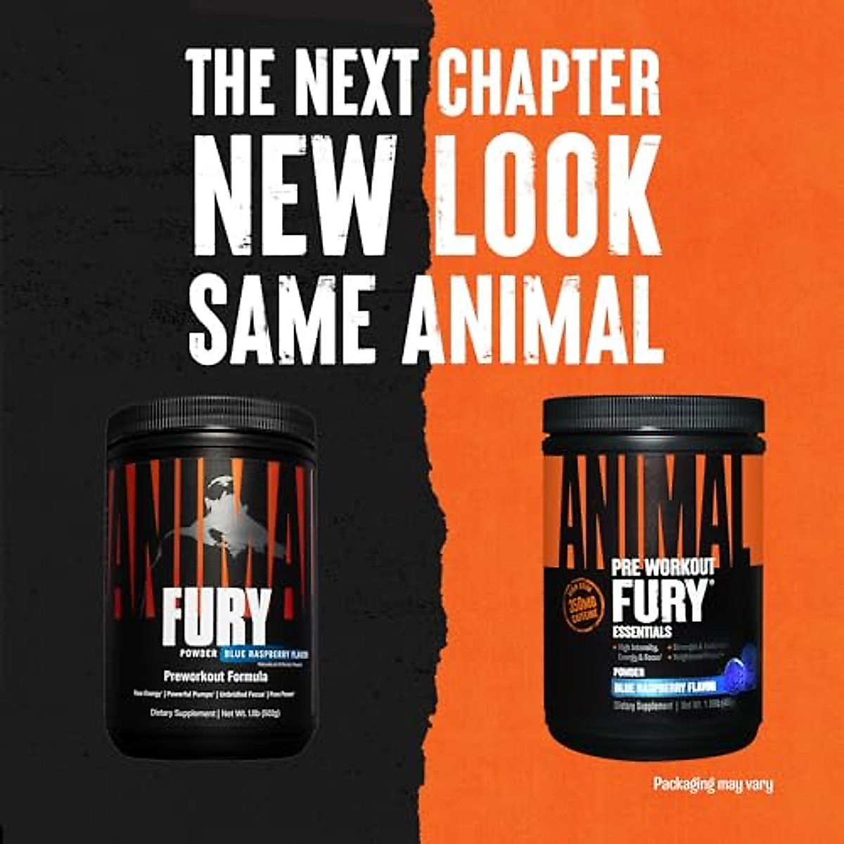 Animal Fury Pre Workout Powder - Energy and Focus Supplement with 5g BCAA, 350mg Caffeine Nitric Oxide Booster with Beta-Alanine, Preworkout for Men and Women, Blue Raspberry Flavor, 30 Servings
