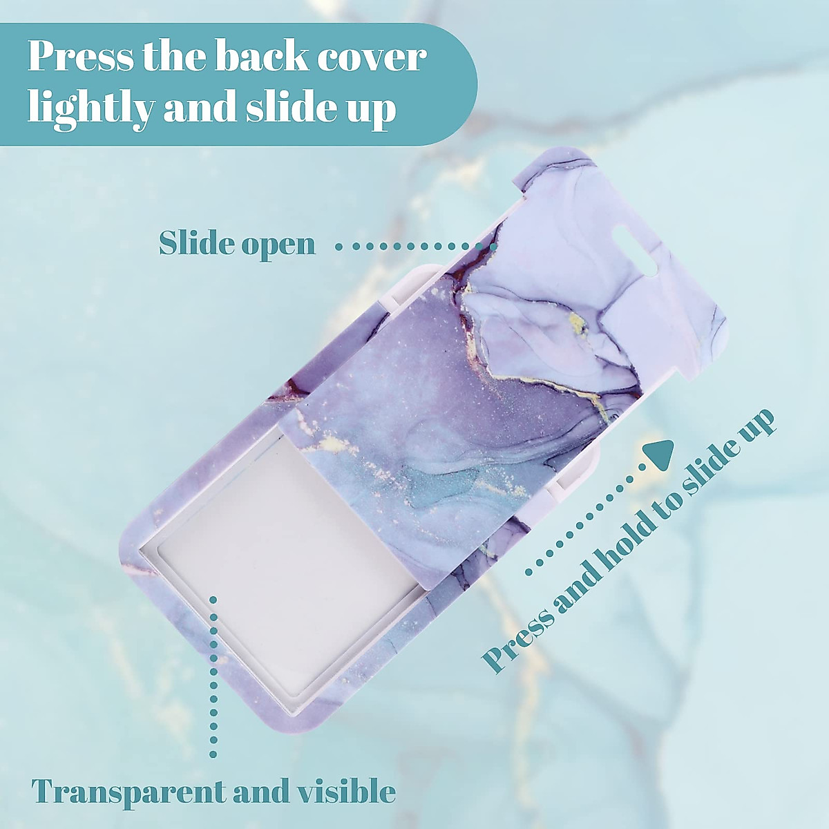 3 Set Heavy Duty Badge Holder with Retractable Reel, Marble Retractable ID Badge Holders with Clip Name Key Card Holder Case for Teacher Nurse Doctor Student Office Gift for Coworkers