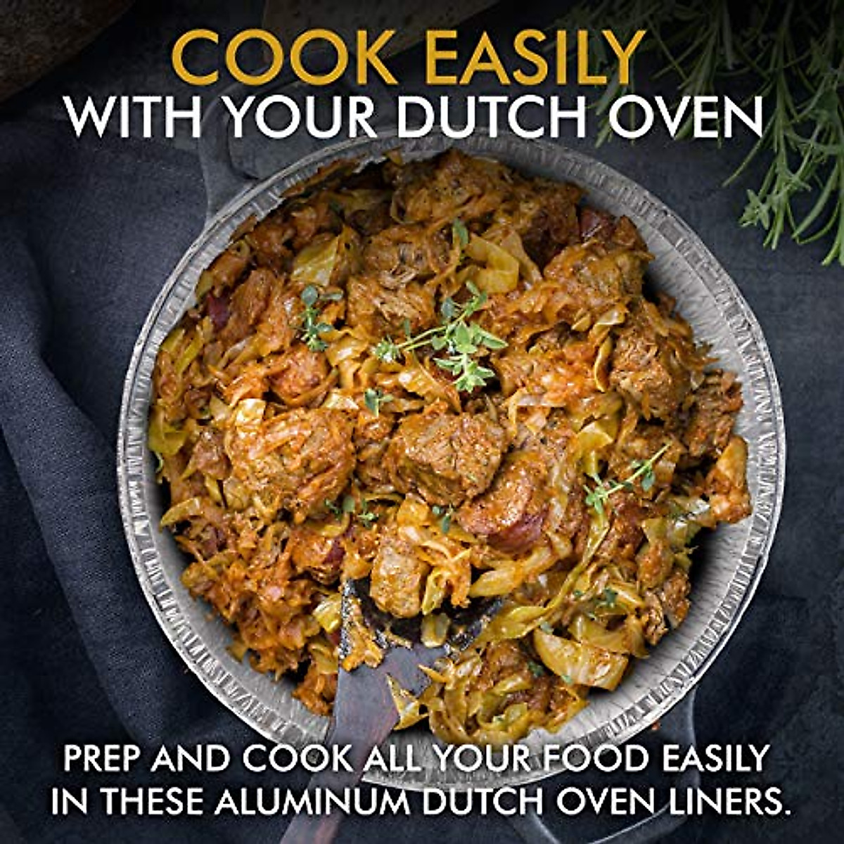 Stock Your Home Disposable Aluminum Foil Liners for Camping Dutch Ovens, 10"x3", Silver (12 Pack)