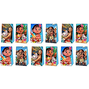 OU GUAN Moana Party Gift Bags Candy Bags Moana Party Supplies Moana Birthday Party Decoration (Pack of 18)
