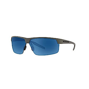 Native Eyewear Hardtop Ultra XP Rectangular Sunglasses, Granite/Blue Reflex Polarized, 71 mm