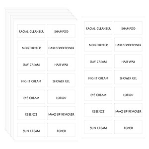 140pcs Clear Bathroom Labels Beauty Organization Labels Waterproof Body Wash Shampoo Dispenser Sticker Skin Care Bottle Stickers for Lotion Cream Cosmetic Travel Bottles Labels