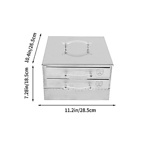 Rice Noodle Roll Steamer Machine - 2 Layers 2 Trays Chinese Cantonese Cheung Fun Changfen Maker for Commercial and Home Use with Extra Stainless Steel Holed Steam Tray and Long Handle
