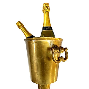 Treasure Art Floor Standing Rustic Champagne Bucket Distressed Look Wine Cooler Ice Gift Antique
