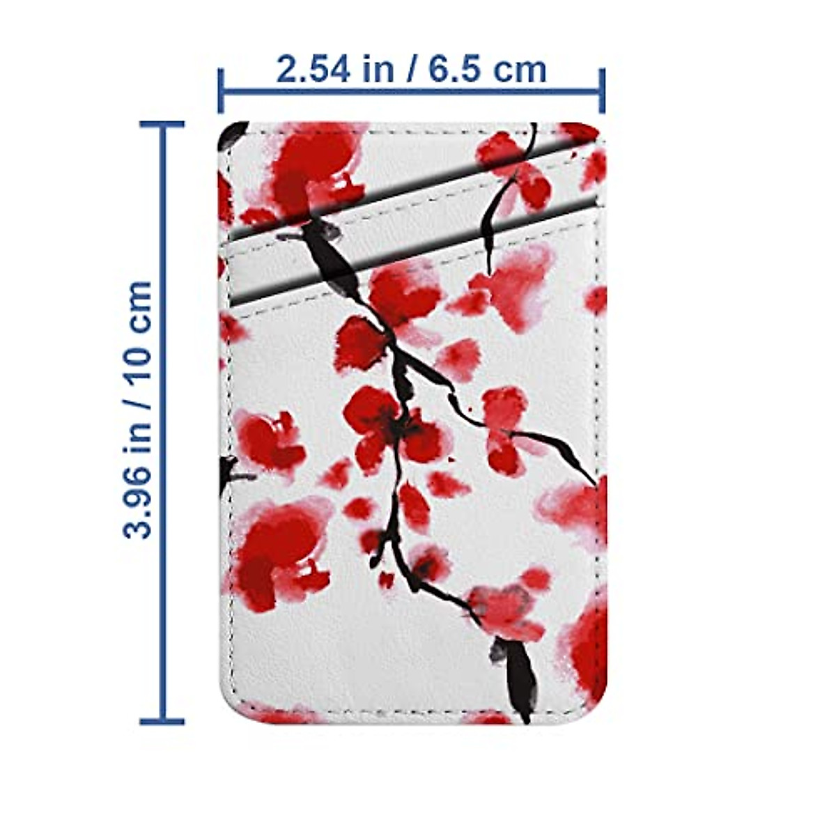 Diascia Pack of 2 - Cellphone Stick on Leather Cardholder ( Cherry Blossom Japanese Floral Pattern Pattern ) ID Credit Card Pouch Wallet Pocket Sleeve