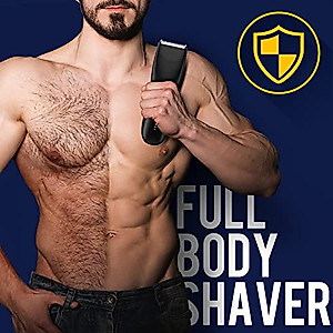 Body Hair Trimmer for Men, Electric Groin & Pubic Hair Trimmer, Waterproof Wet/Dry Body Shaver Groomer, Ceramic Male Hygiene Razor Clippers w/Charging Dock, 90 Min Battery Life