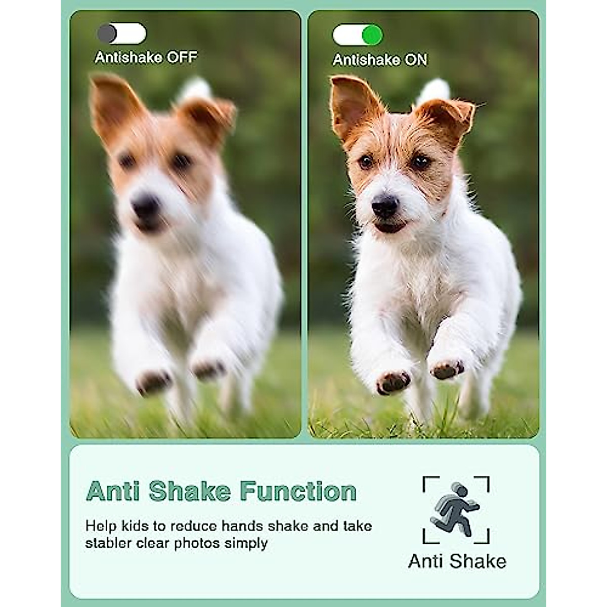 Digital Camera, FHD 1080P Kids Camera with 32GB Card, 2 Batteries, Lanyard, 16X Zoom Anti Shake, 44MP Compact Portable Small Point and Shoot Cameras Gift for Kids Student Teens Girl Boy(Apple Green)