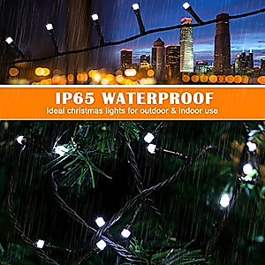 SUNTIAN Christmas String Lights,105FT Connectable Fairy Twinkle Light 300 LED Indoor Lights String with Remote[8 Modes & Waterproof],for Home Decoration, Christmas Patio Garden Wedding Party (White)