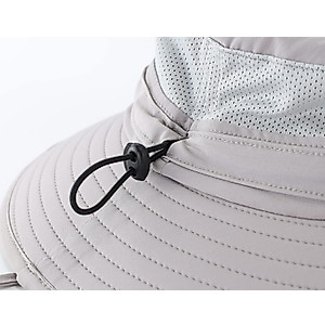 Home Prefer Men's Sun Hat UPF50+ Light Weight Bucket Hat Wide Brim Fishing Hat Light Grey