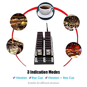20 Channels Wireless Calling System, Restaurant Guest Paging System with Charging Dock and 20 Chargeable Pagers for Restaurant Food Truck Church Hospital