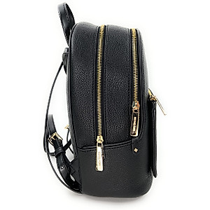 Michael Kors 35T1G4AB2L Black With Gold Hardware Adina Medium Pebbled Leather Backpack