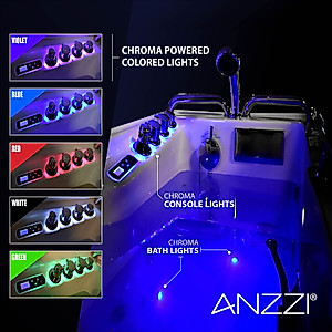 ANZZI Walk In Tub 53" x 27'' Right Drain Fully Loaded Tub, Air Jets & Whirlpool Massage Jets Hot Tub, Quick Fill, 6 Setting Handheld Shower Sprayer, Aromatherapy, Bath Pillow, LED Light - 2753FLWR