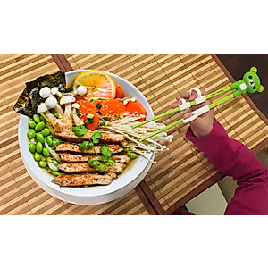 Kids chopsticks for kids children beginner adults toddler training chopsticks with reusable helper (Bears 5-Pack)