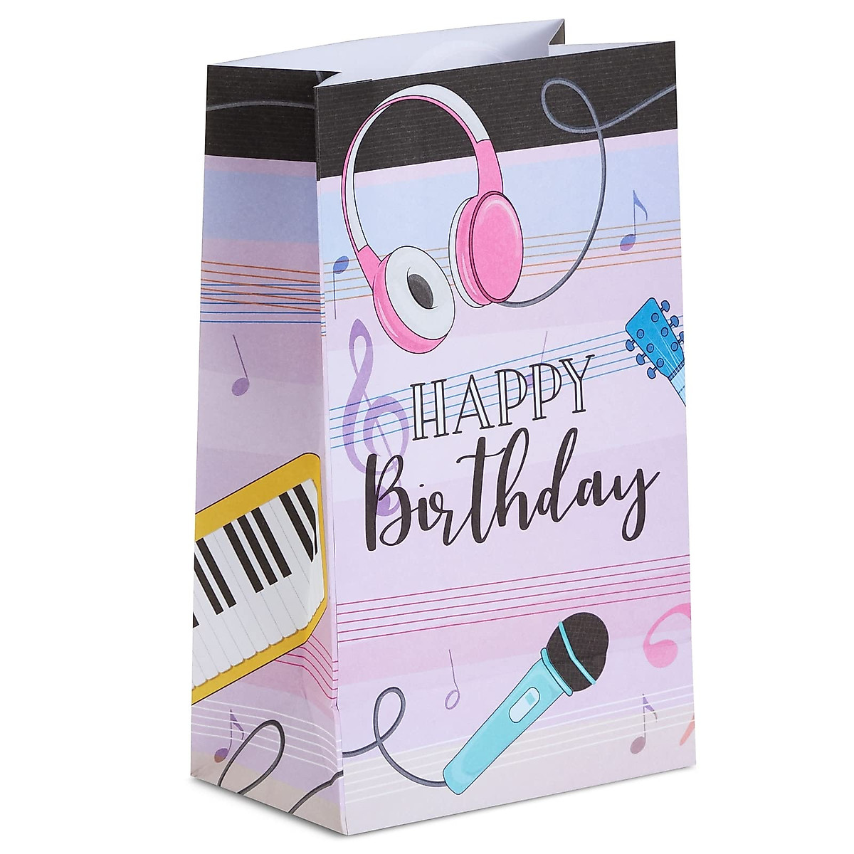 Sparkle and Bash 207 Pieces Music Birthday Party Supplies with Plates, Napkins, Cups, Tablecloth, Cutlery, Banner, Favor Bags, Balloons (Serves 24)