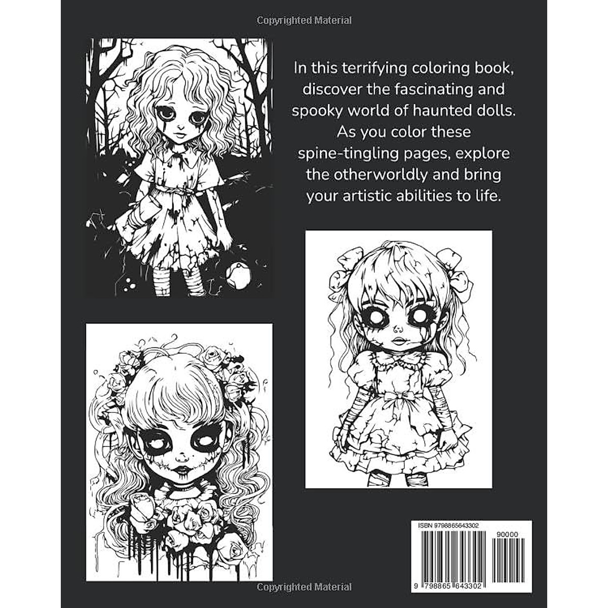 Haunted Spooky Dolls: Collection Of Creepy Illustrations Of Weird Gothic Dolls for Adults Horror Fans to Color, Relaxation and Stress Relief