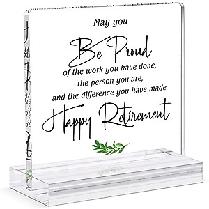 Retirement Gifts For Men Best Retirement Gifts For Women 2023 Happy Retirement Party Decorations Acrylic Retirement Plaque For Coworker Teacher Nurse