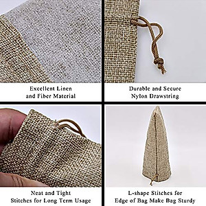 SumDirect 20Pcs 5x7inch Brown Linen Burlap Bag, Mini lightweight Gift Bags Breathable Pouches with Drawstring Packing Storage Jute Sacks for Wedding, Party, Birthday, DIY Craft…