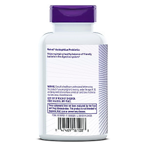 Natrol Acidophilus Probiotic 100 mg, Dietary Supplement for Healthy Gut Function, Digestive Health Capsules for Adults, 150 Capsules, Up to a 50 Day Supply