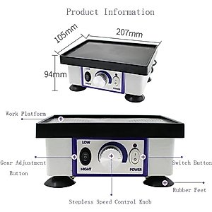 VIBURISH Lab Small Square Quartet Vibrator - Plaster Oscillator Gypsum Mixing Machine with High/Low Control Function