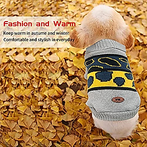Dog Sweaters, Winter Dog Clothes, Warm Pet Coat Ugly Dog Vest Turtleneck Pet Knit Sweater Halloween Costumes for Small Medium Dog Cat(Grey, M)