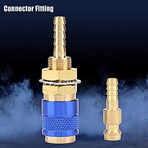 M6 Quick Connector Set, Quick Water Cooled Gas Adapter Fitting Hose for MIG TIG Welder Torch Fitting for Welding Torch (Blue)