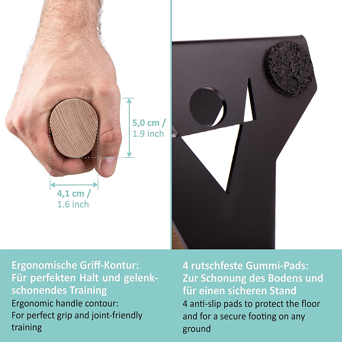 PULLUP & DIP Wooden Parallettes, Low or Medium Gymnastic Bars Handstand Bars With Ergonomical Wooden Handle, Parallette Bars For Calisthenics (LOW (height 4 in))