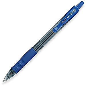 Pilot G2 pens retractable Gel Roller ballpoint 07 Fine point Black, Blue & Red Bundle (6)