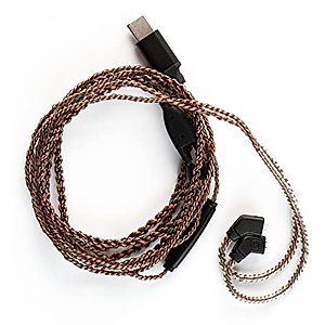 Keephifi Earphone Cable-KBEAR Type-C1 Connector Earbuds Upgrade OFC Cable with TFZ Pins Interface, Line-Control Noise Cancelling Microphone, Suitable for KBEAR HiFi Bass Headphone KS1 KS2(Brown)