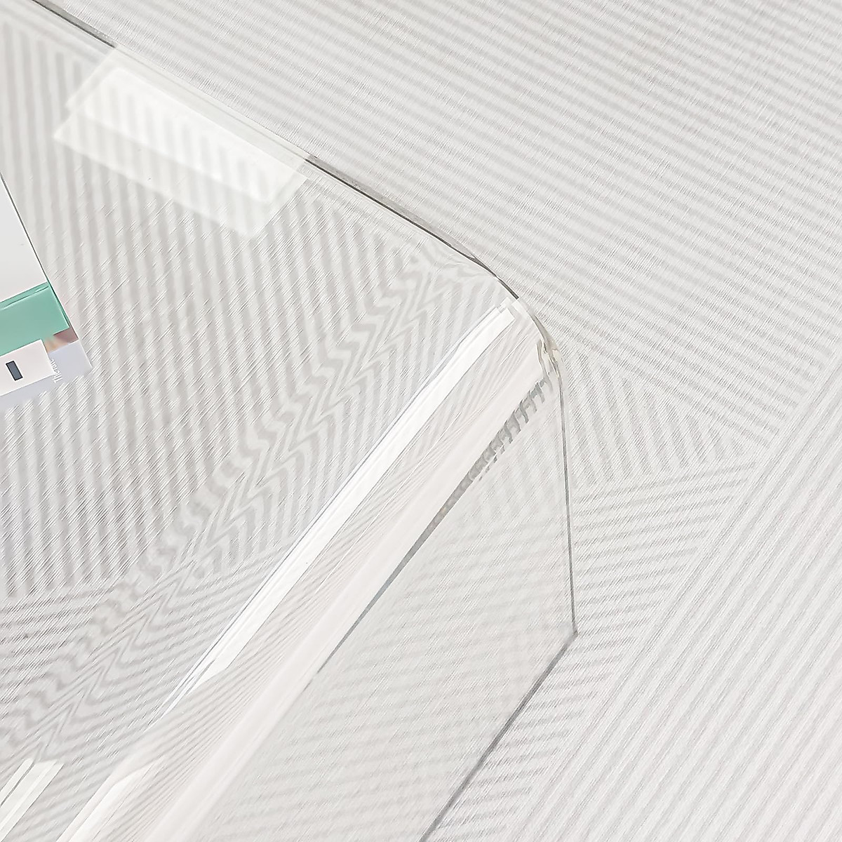 NEJHC Acrylic Coffee Table, 44" x 16" x 16" x 4/5'' Thick Clear Modern All Acrylic Waterfall Living Room Tables