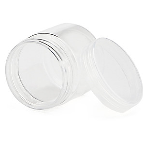 MUKLEI 70 PCS 2oz Clear Plastic Bead Containers, Round Bead Containers with Lids, Mini Sample Container for Lotions, Beads, Candies, Spice