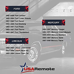 Car Key Fob Keyless Entry Remote fits Ford, Lincoln, Mercury Mustang (GQ43VT4T, 3165189, F5DZ-15K601-B), Set of 2