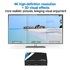 NEWCARE 4K HDMI Splitter 1 in 3 Out 【with 3.9 FT HDMI Cable】, 1×3 HDMI Splitter Support 4Kx2K, 1080P, 3D, HDR, DTS/Doby-TrueHD for Xbox PS5/4 Roku Blu-Ray Player Apple TV,NOT Support Extend Mode