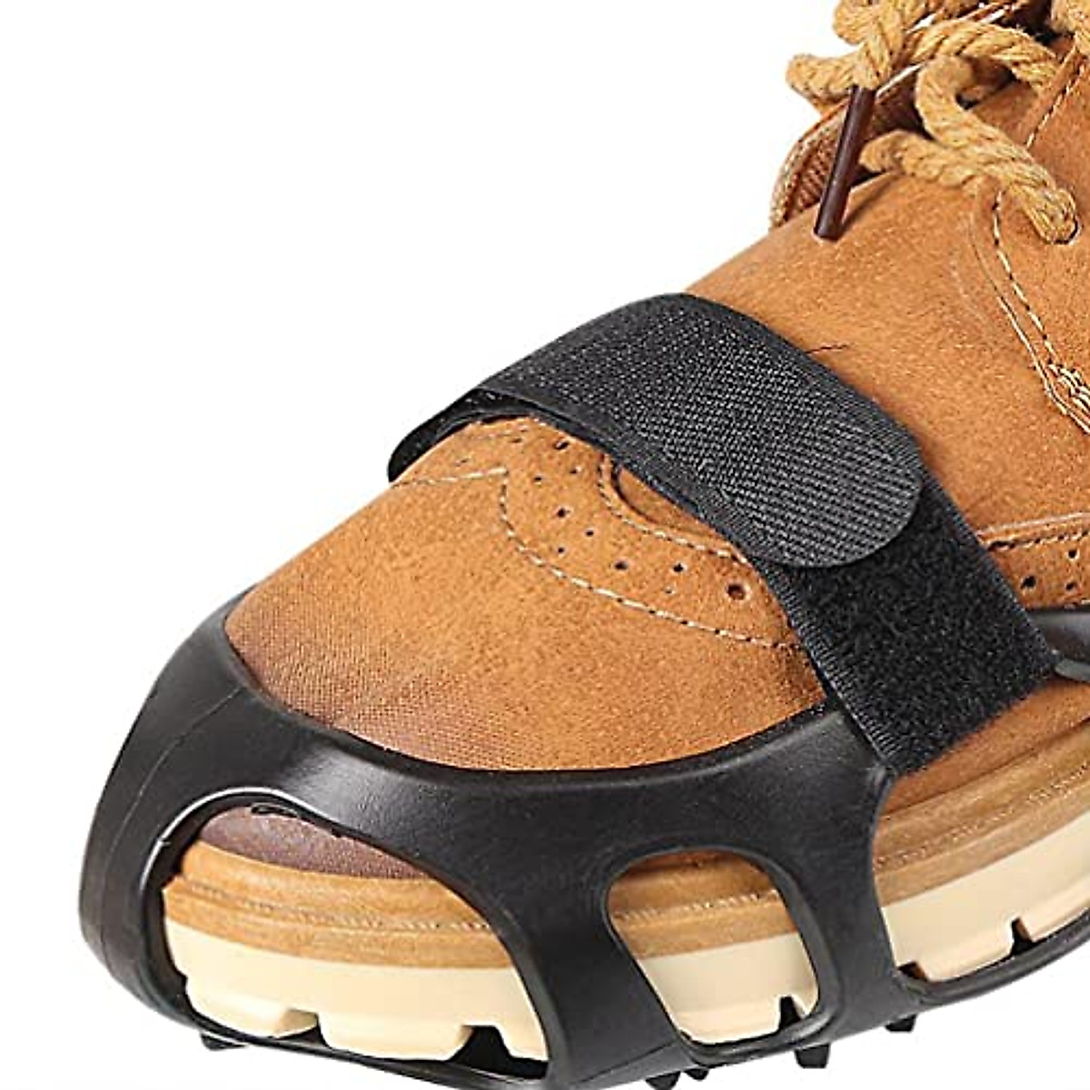 Elastic Shoe Laces Elastic Shoe Laces Elastic Shoe Laces 4 Pairs Ice Cleats Snow Traction Cleats Crampon Anti Ice Shoes Grippers Snow Cleats for Hiking Snow Boots Shoes Black Straps