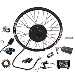 NBPOWER QS 3000W Brushless Hub Motor,72V 80A Sabvoton programmable Controller, TFT Color Display,with PAS and Alarm, 3000W Electric Bike Conversion Kit (26inch Rear)