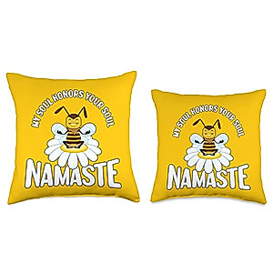 Yoga, Meditation and Spirituality Gift Ideas Yoga Namaste Bee Mandala Chakra Spiritual Meditation Karma Throw Pillow, 18x18, Multicolor